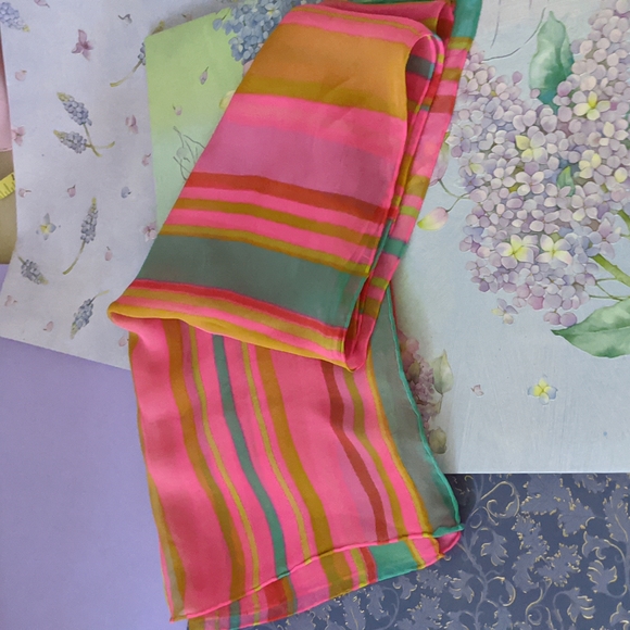 Accessories | Vintage 10 Silk Long Scarf 17 Wide X 68 Long Very Light ...